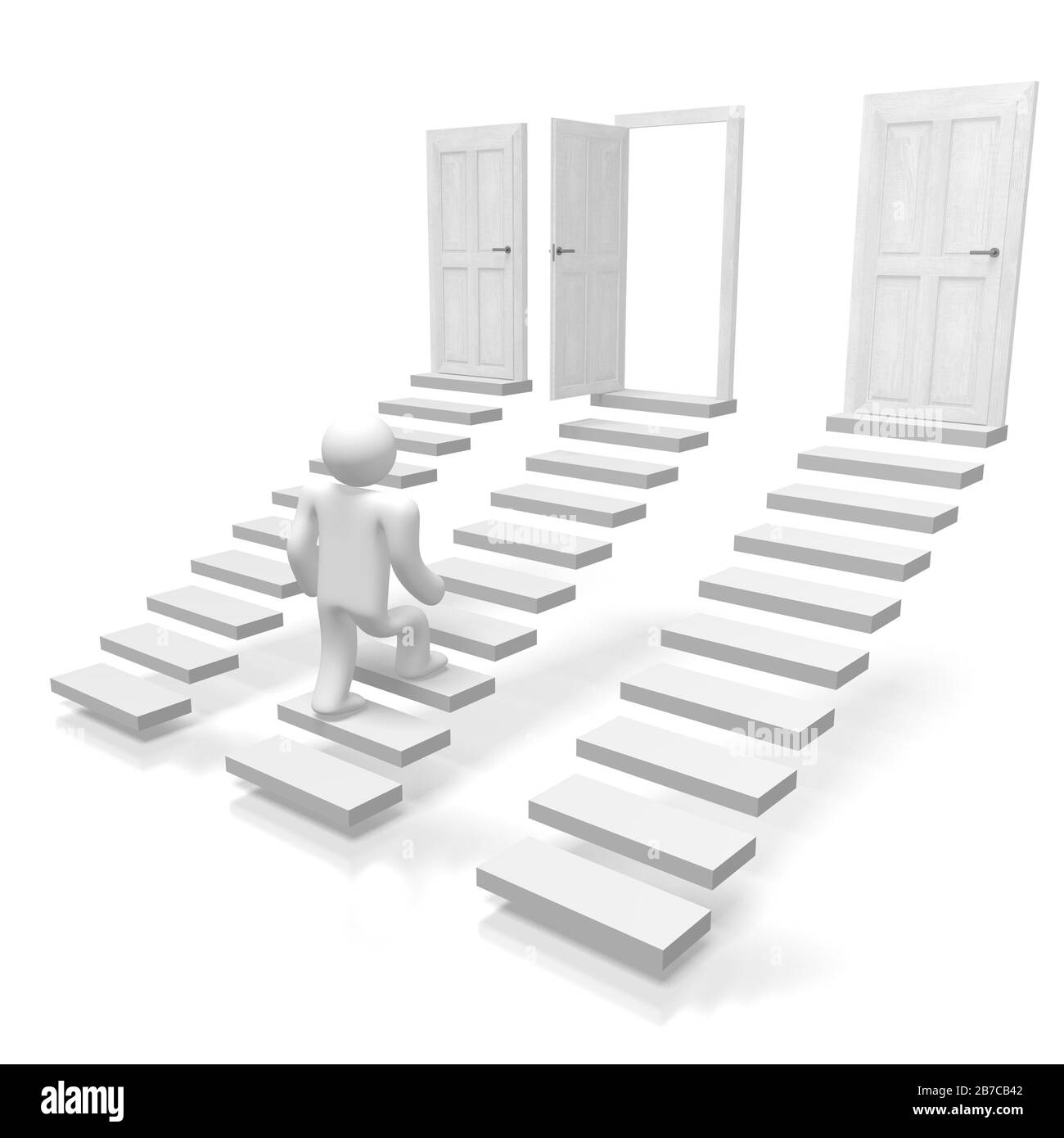 3D cartoon character, doors illustration Stock Photo - Alamy