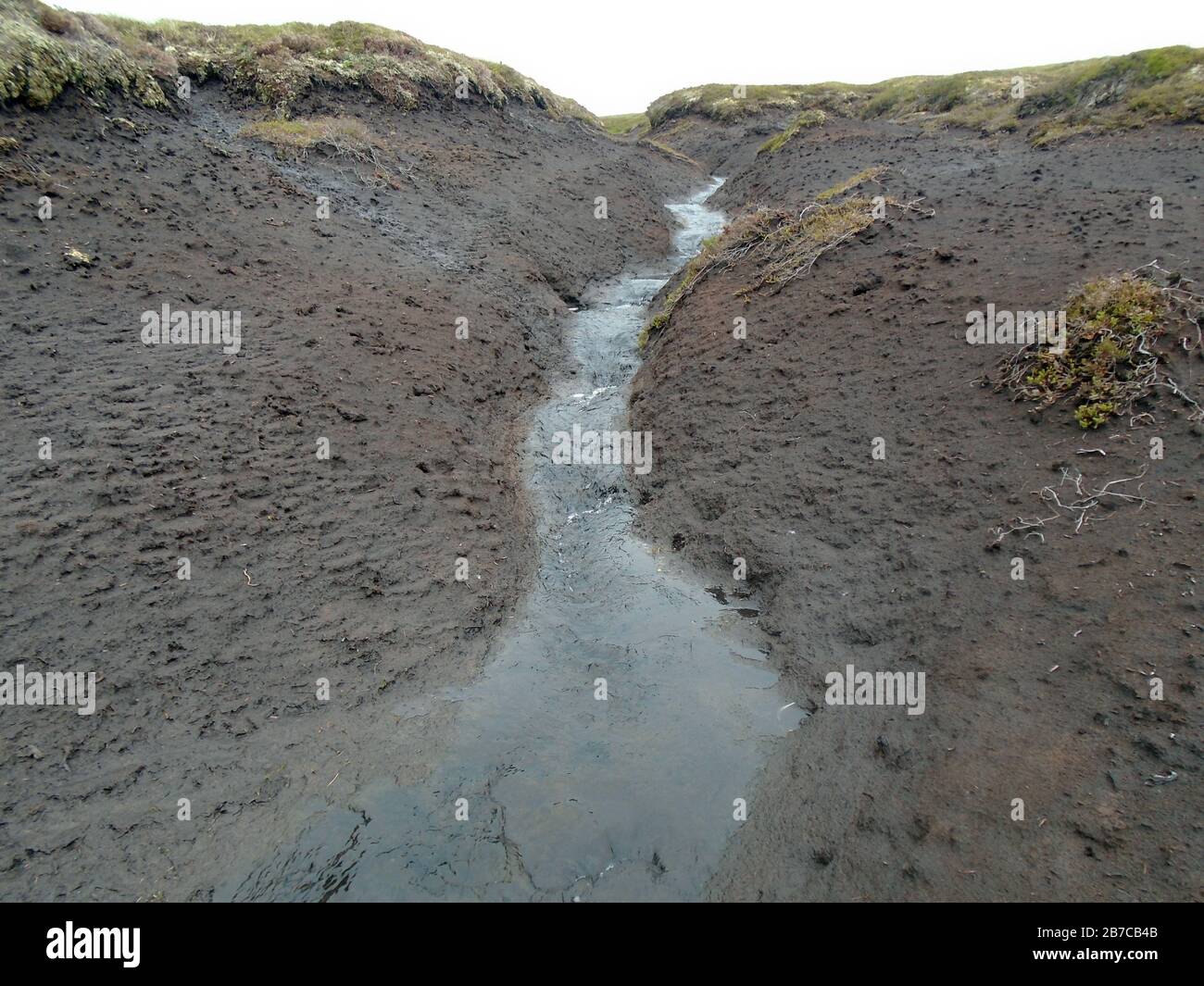 Deep Exposed Eroded Peat Hags by the Path to the Scottish Mountain ...
