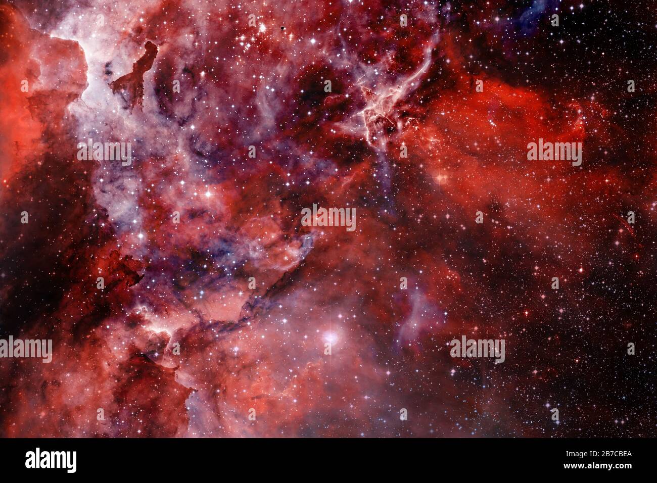Universe scene with stars and galaxies in deep space showing the beauty ...