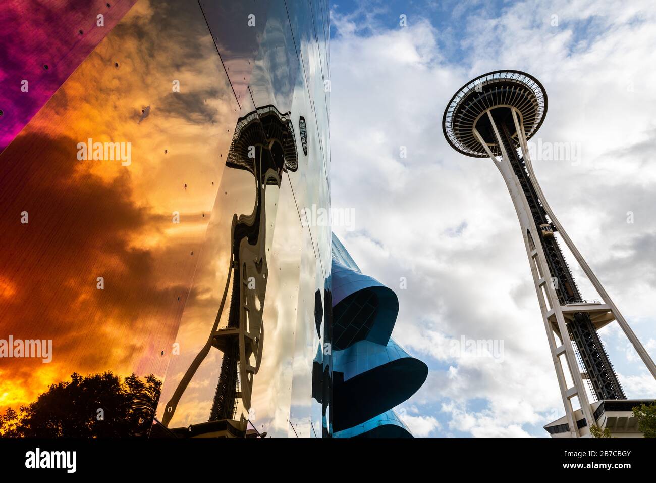 Seattle, Washington, USA - October 9, 2019: Space Needle, an iconic ...
