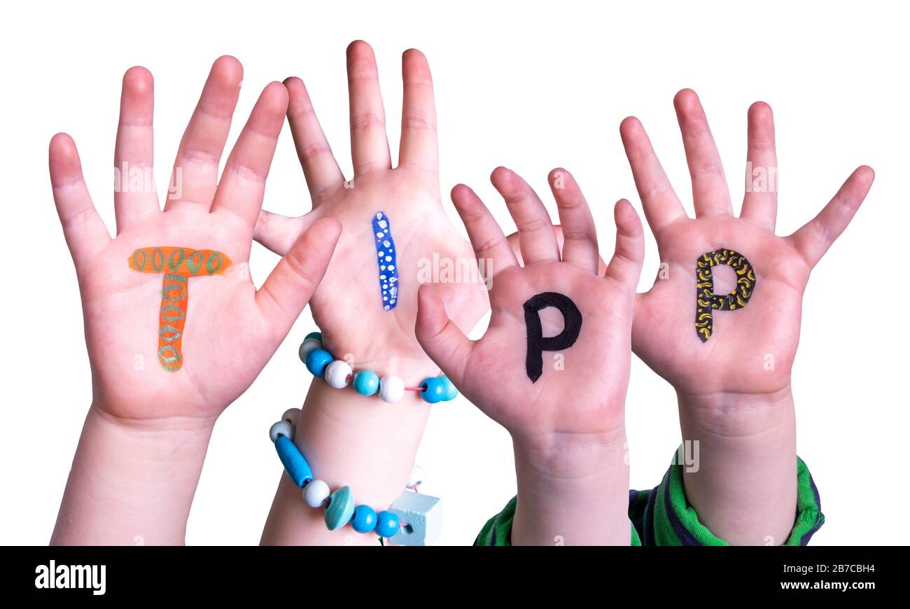 Children Hands Building Word Tipp Means Tip, Isolated Background Stock ...