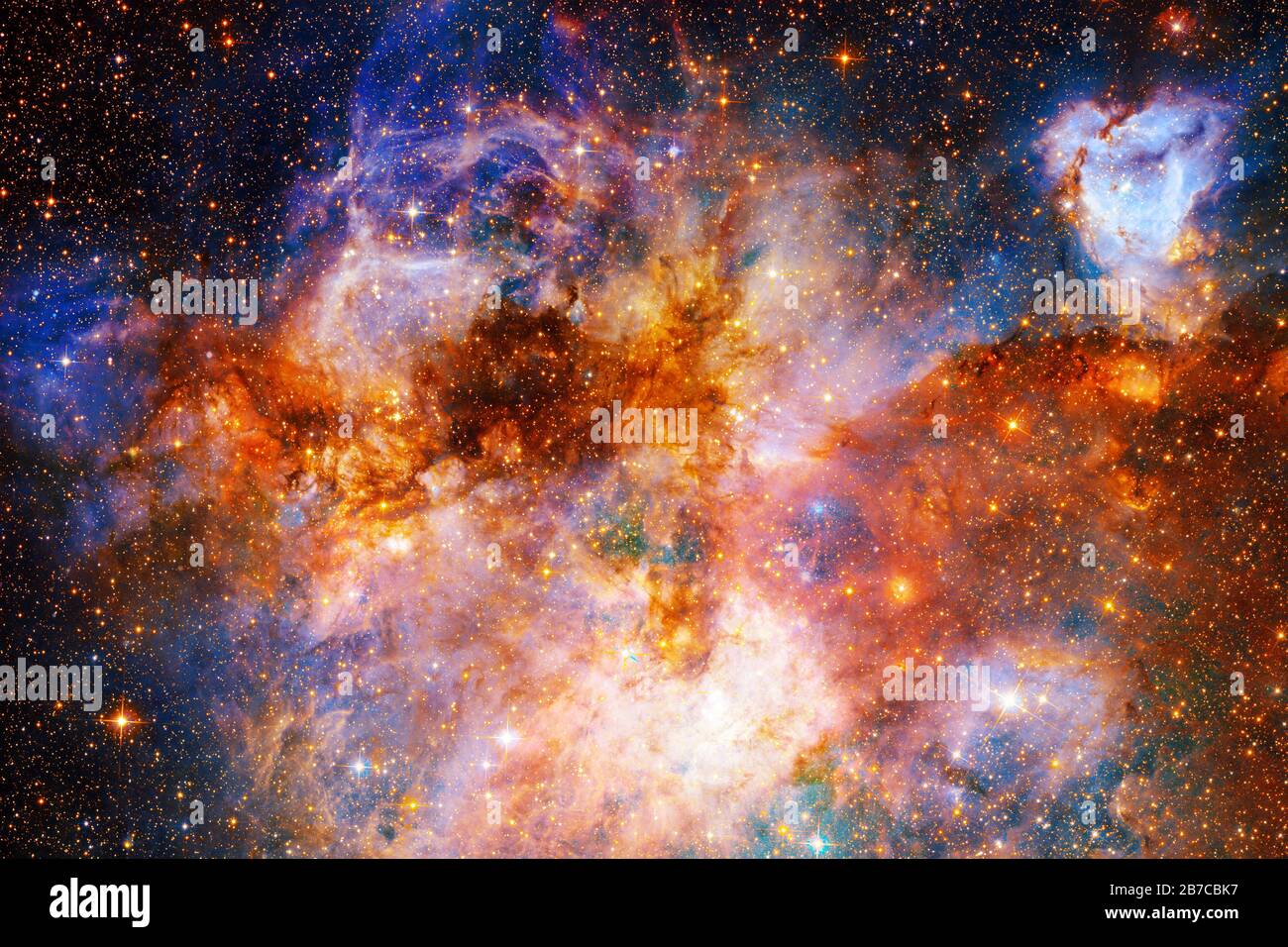 Nebulae and stars in outer space, glowing mysterious universe. Elements ...
