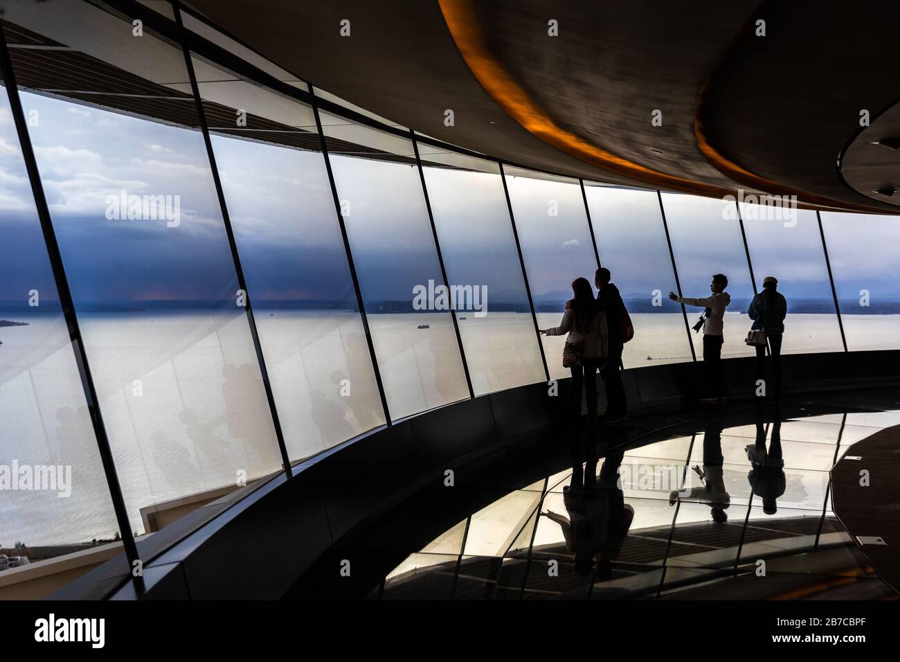 Seattle, Washington, USA - October 9, 2019: Silhouette scene of ...
