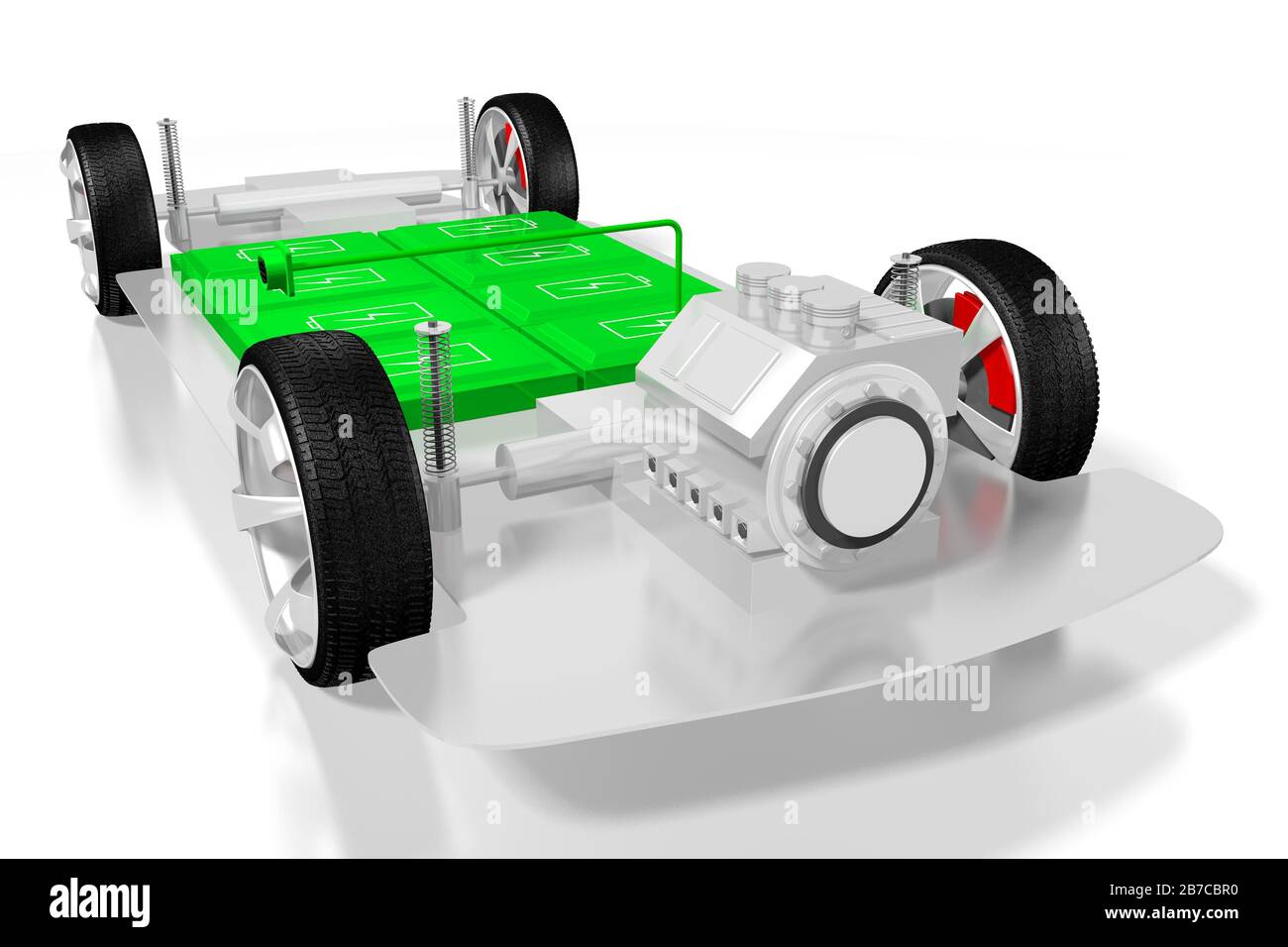 Electric car/ electric vehicle - e-mobility concept. 3D rendering Stock ...
