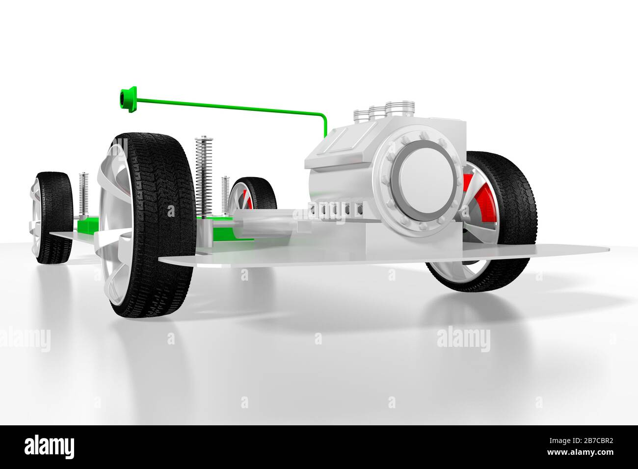 Electric car/ electric vehicle - e-mobility concept. 3D rendering Stock ...