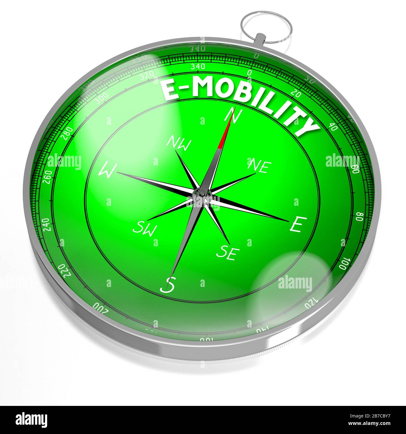 E-mobility concept - compass. 3D rendering Stock Photo - Alamy