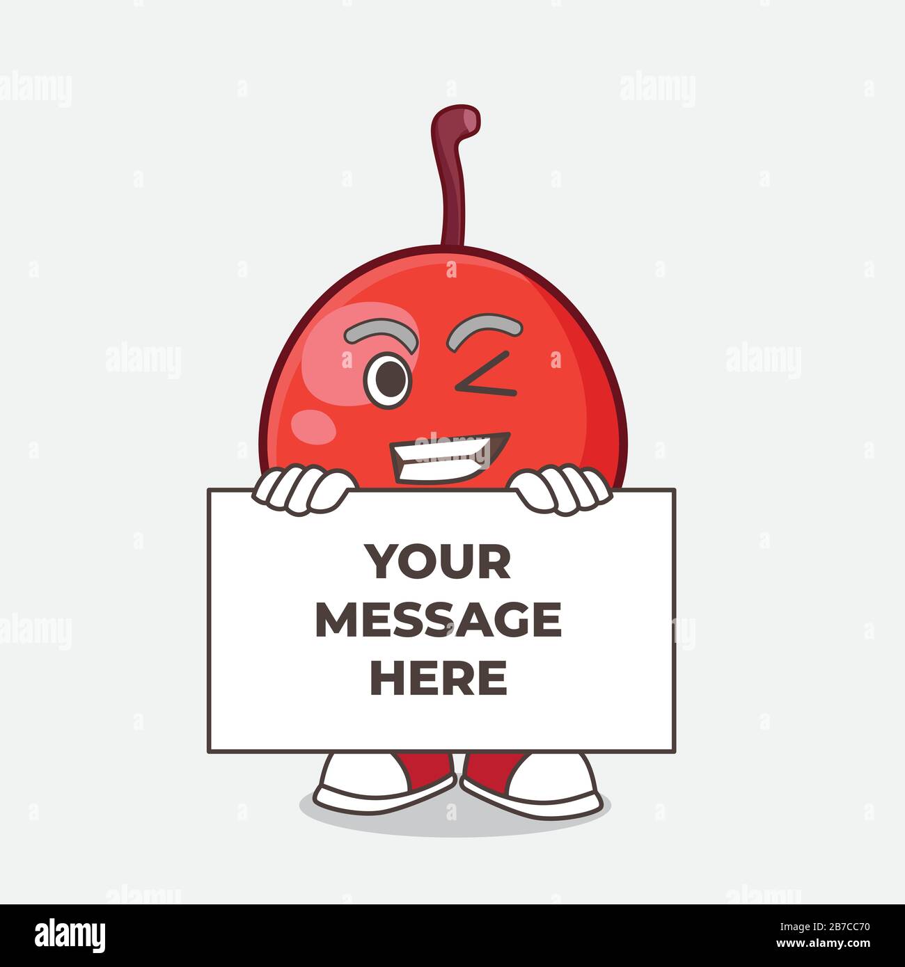 An illustration of Red Berry vector cartoon mascot character with ...