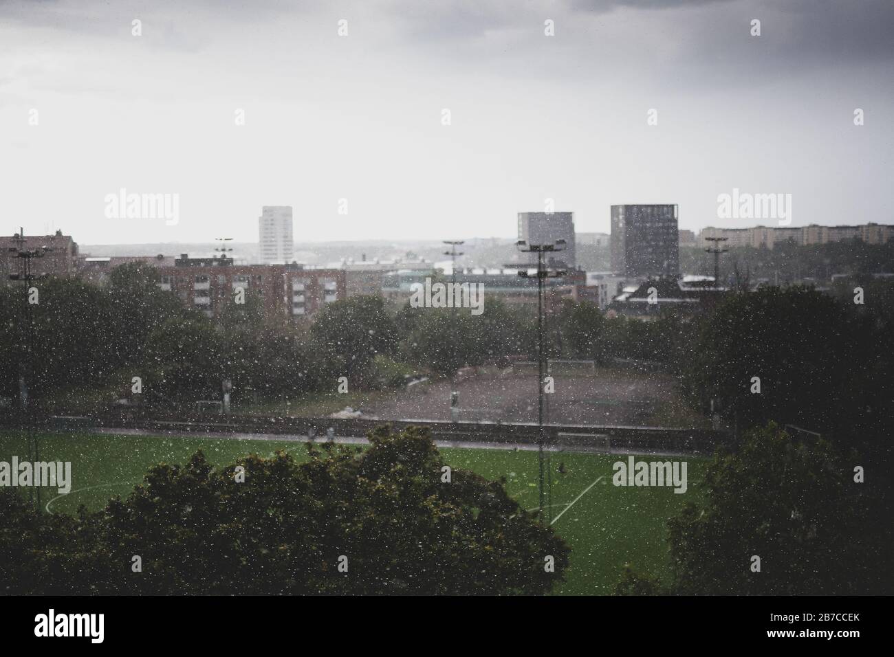 Football field seen through hi-res stock photography and images - Alamy