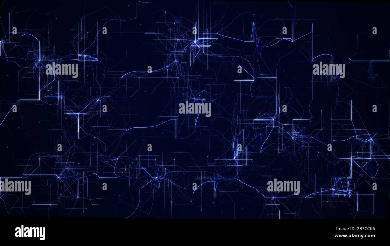 Illustration of blue technology network Stock Photo - Alamy