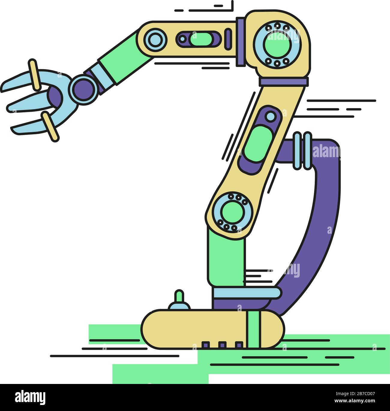 Industrial machine robotic arm. Robot hand factory Thin Line. Linear ... Industrial machine robotic arm. Robot hand factory Thin Line. Linear ...