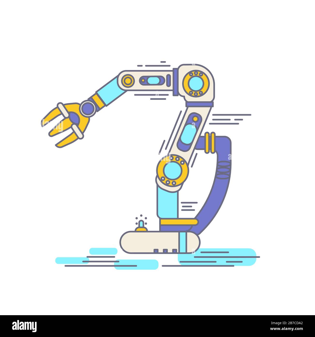 Industrial machine robotic arm. Robot hand factory Thin Line. Linear ... Industrial machine robotic arm. Robot hand factory Thin Line. Linear ...