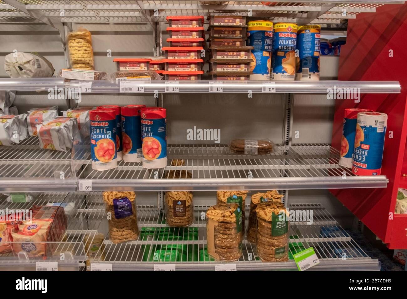 Empty Biscuit Section At AH Supermarket Due To The Coronavirus Out ...