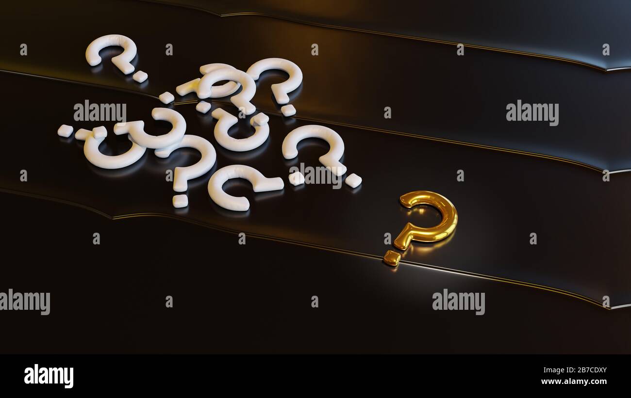 3d Render Gold Question Mark High Resolution Stock Photography and ...