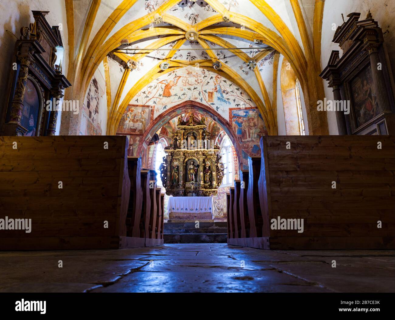 Interior of the St John the Baptist church in Bohinj., Slovenia Stock ...