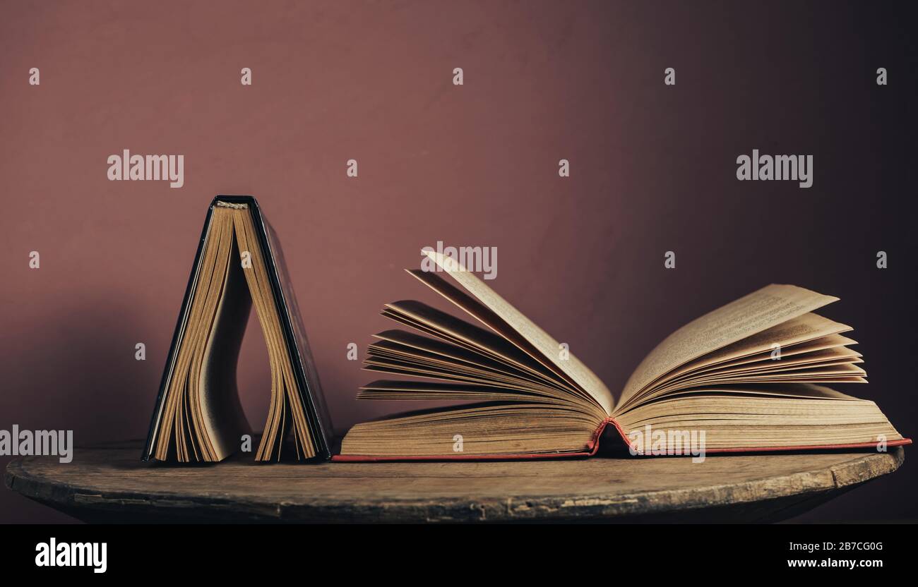 Beautiful vintage ancient books. Pattern background for design. The ...