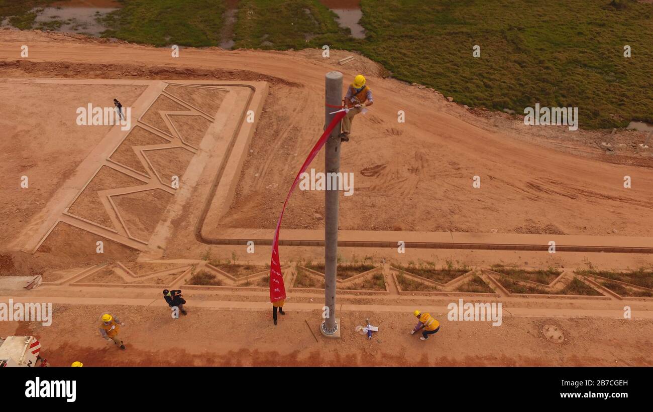 Vientiane, Laos. 15th Mar, 2020. Aerial photo taken on March 15, 2020 ...