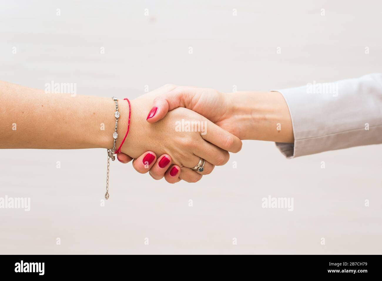 Handshake of two women. Struggle for equal rights, agreement Stock ...