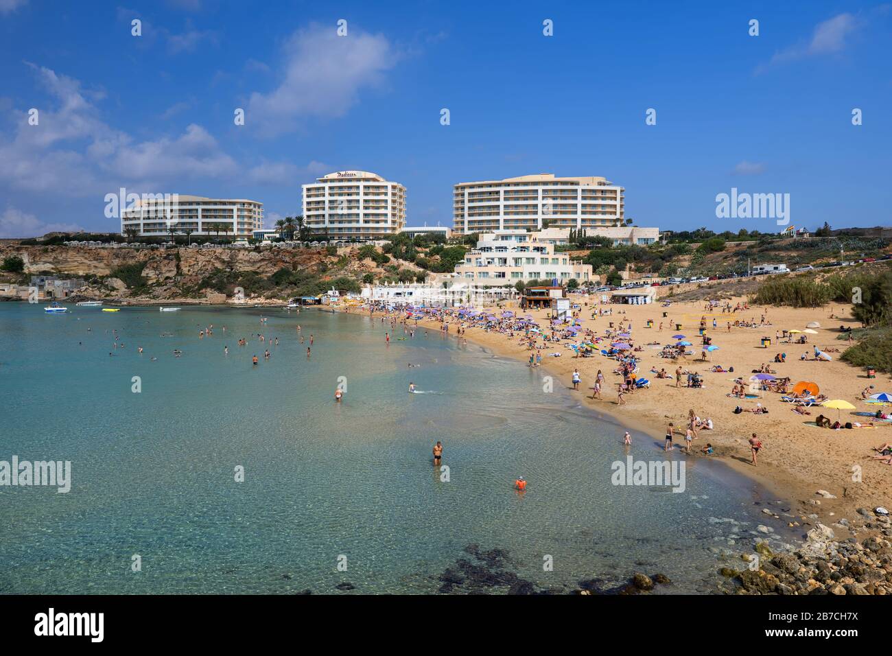 Malta beach people hi-res stock photography and images - Alamy