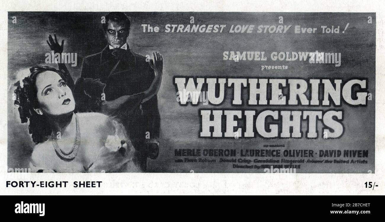 MERLE OBERON as Cathy LAURENCE OLIVIER as Heathcliff and GERALDINE FITZGERALD as Isabella in ...