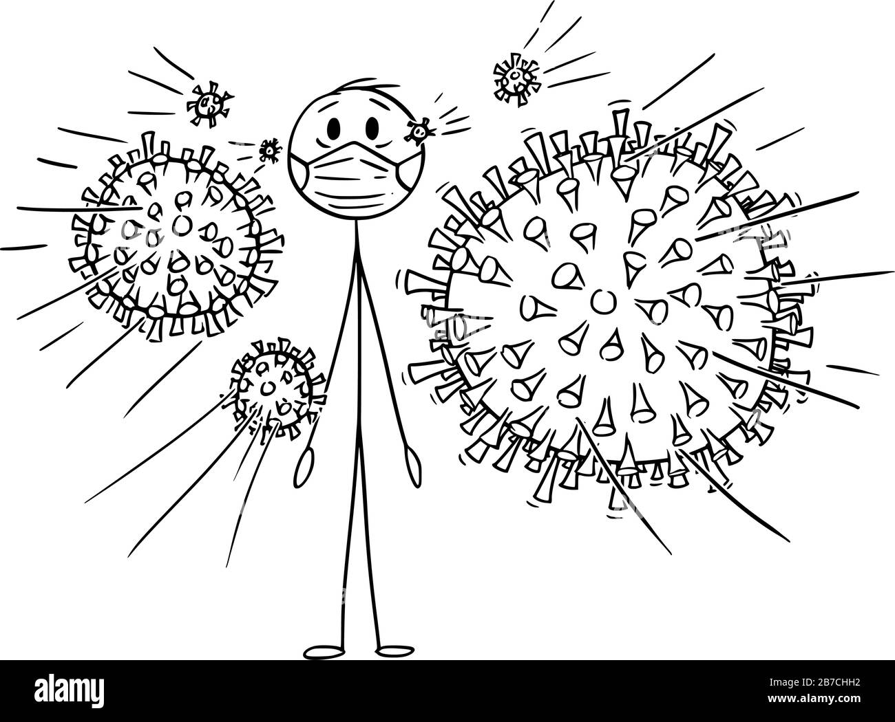 Vector cartoon stick figure drawing conceptual illustration of man ...