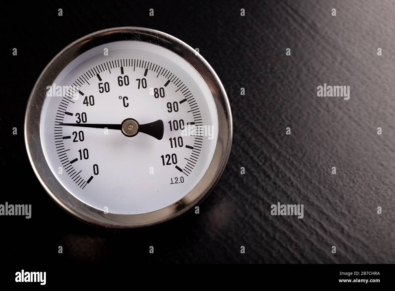 Technical thermometer for temperature measurement. Clock scale for ...