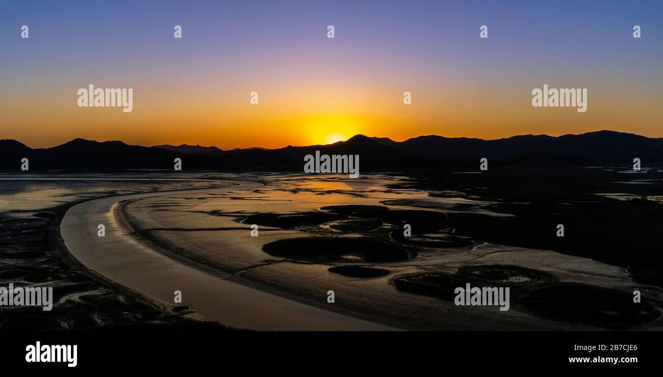suncheon bay in korea, sunset place Stock Photo - Alamy