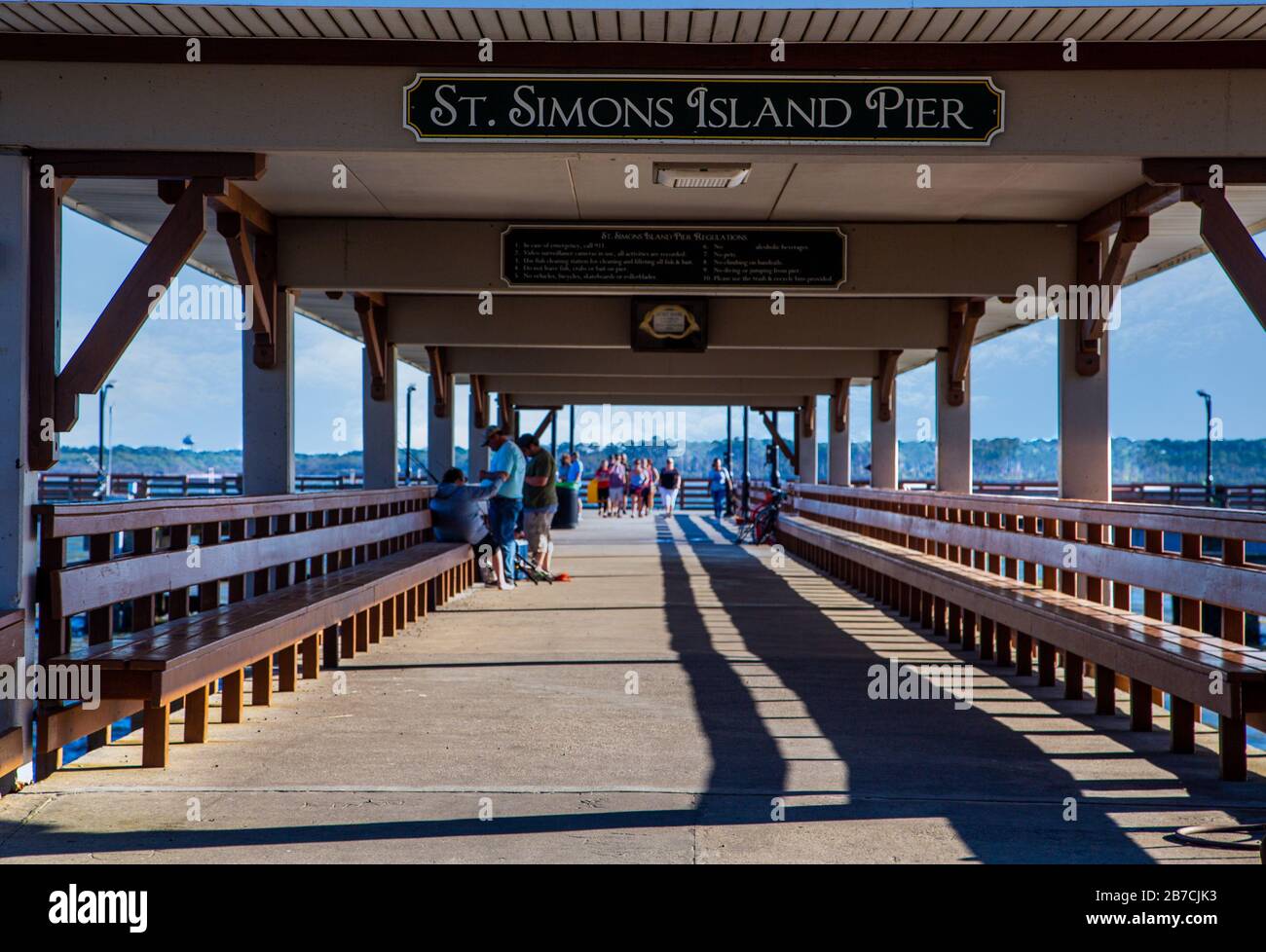 View Down St Simons PIer Stock Photo - Alamy