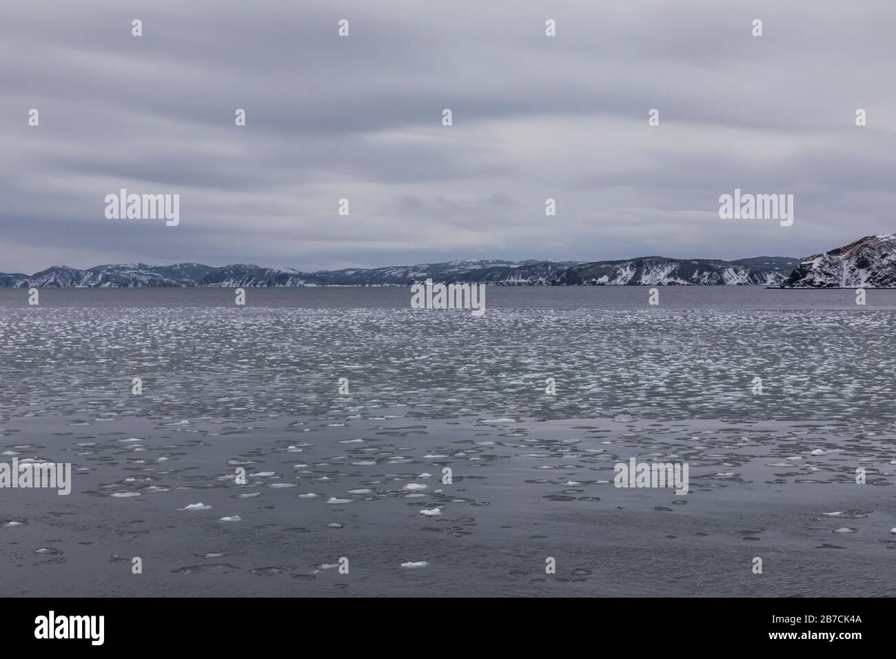 Ice on Trinity Bay in English Harbour of Newfoundland, Canada Stock ...