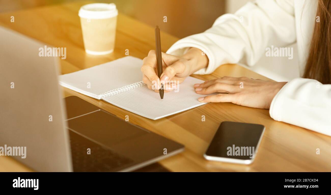 Female girl writes writing hi-res stock photography and images - Alamy