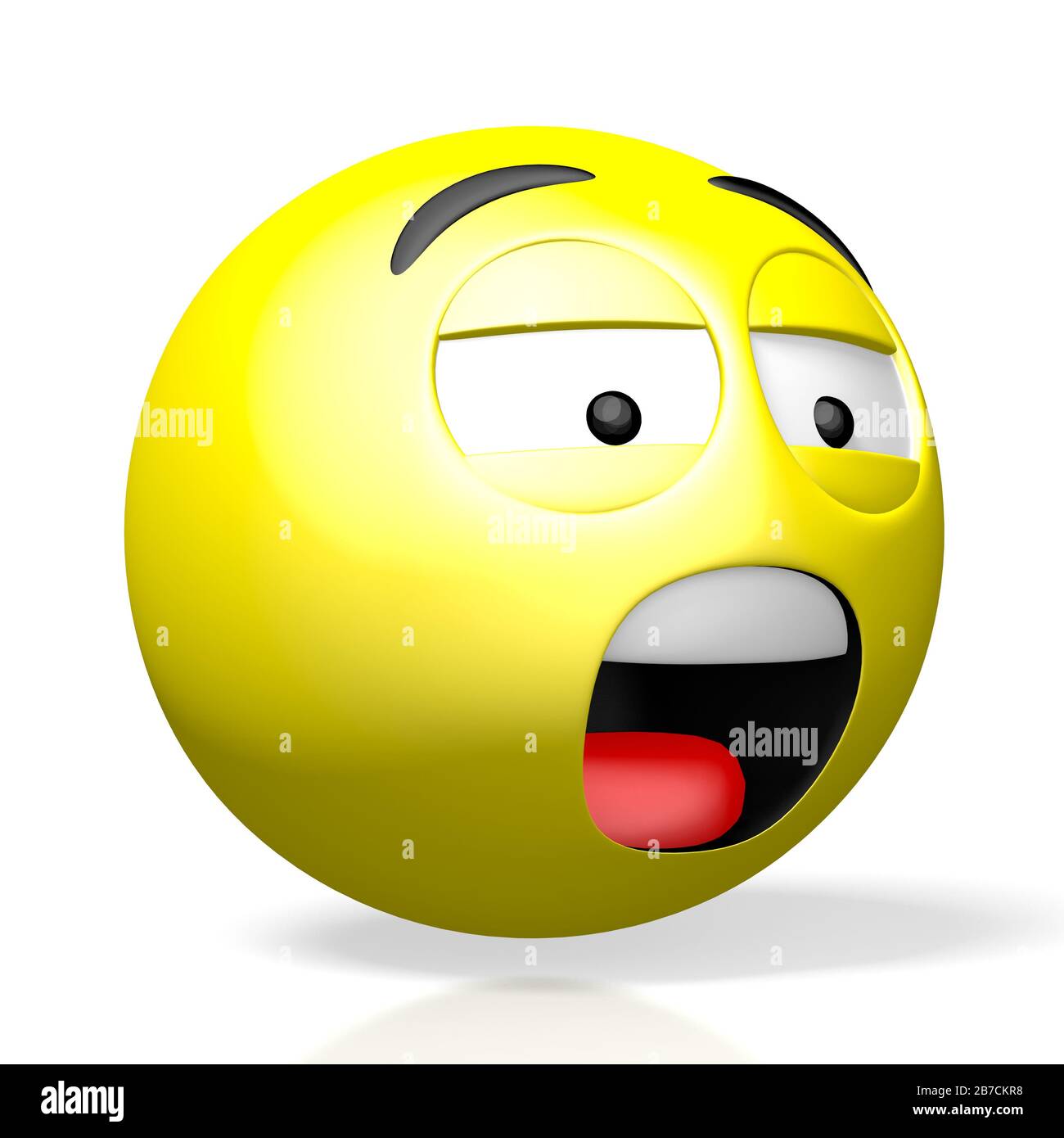 Bored emoticon - 3D rendering Stock Photo - Alamy