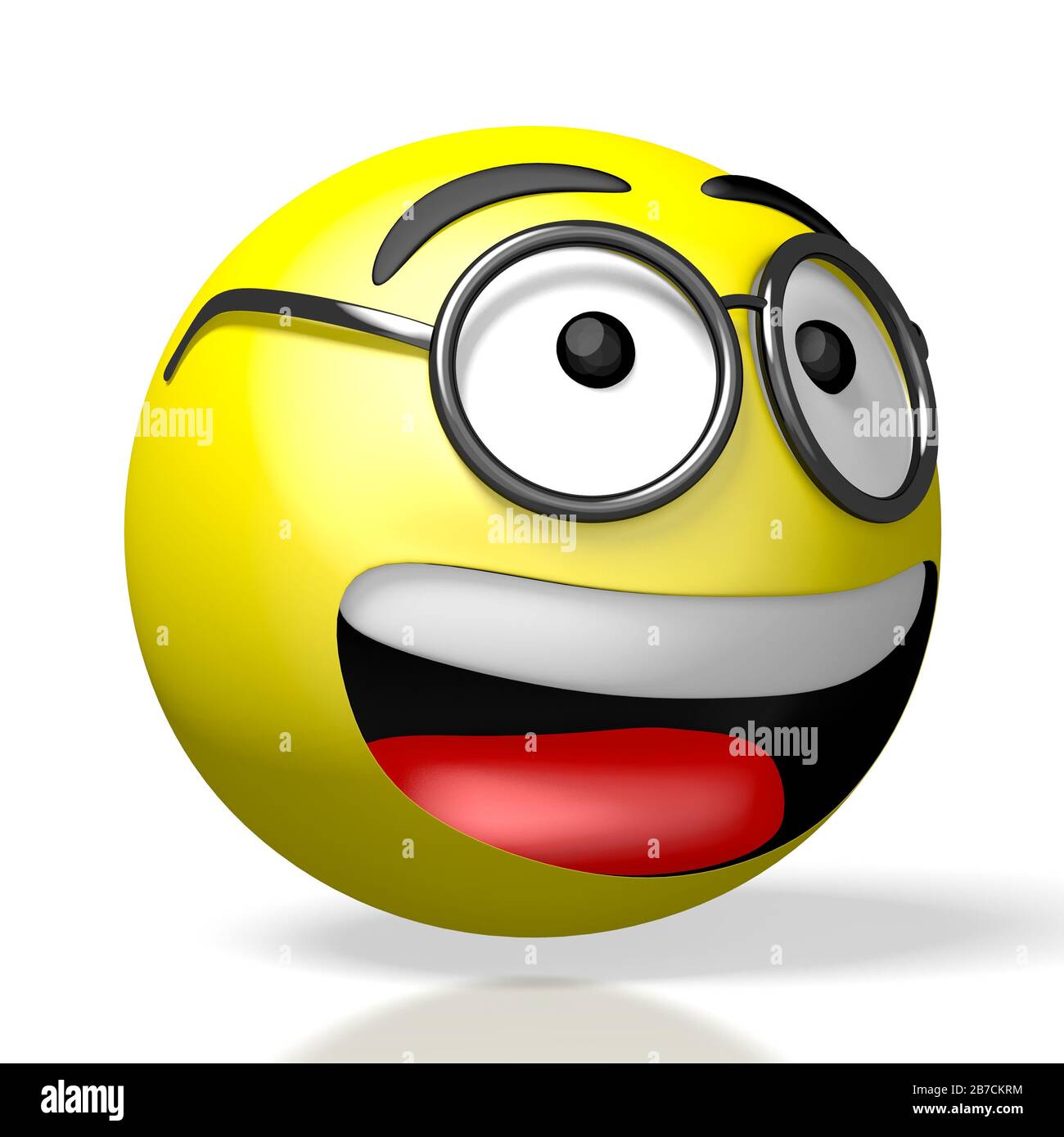 Emoticon with glasses - 3D rendering Stock Photo - Alamy