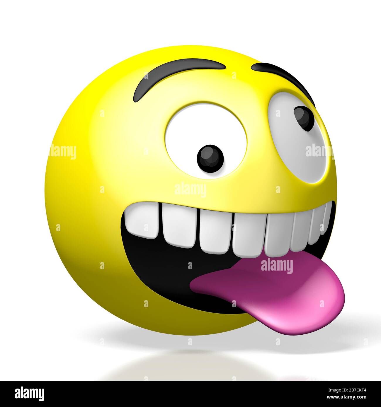Crazy emoticon - 3D rendering Stock Photo - Alamy