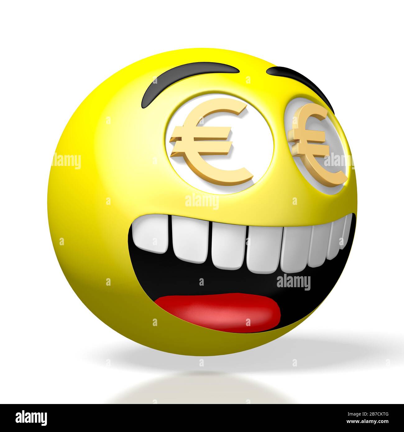 Emoticon with euro signs - 3D rendering Stock Photo - Alamy
