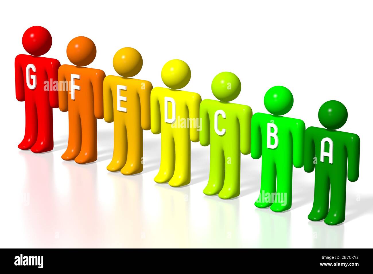 3D efficiency chart - people Stock Photo - Alamy