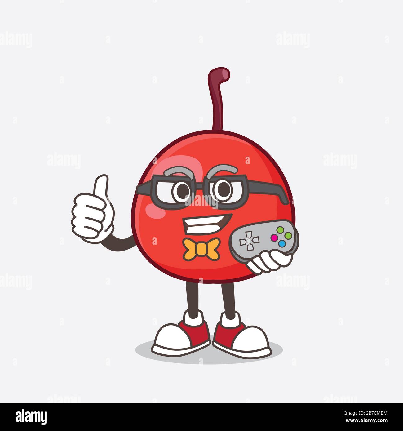 A picture of Red Berry cartoon mascot character as attractive gamer ...