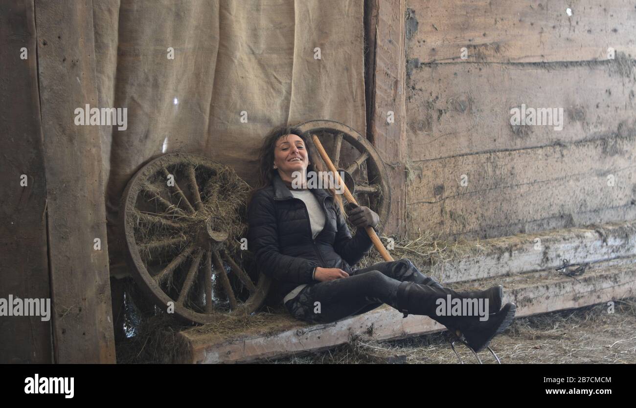 the hard life on the farm Stock Photo - Alamy