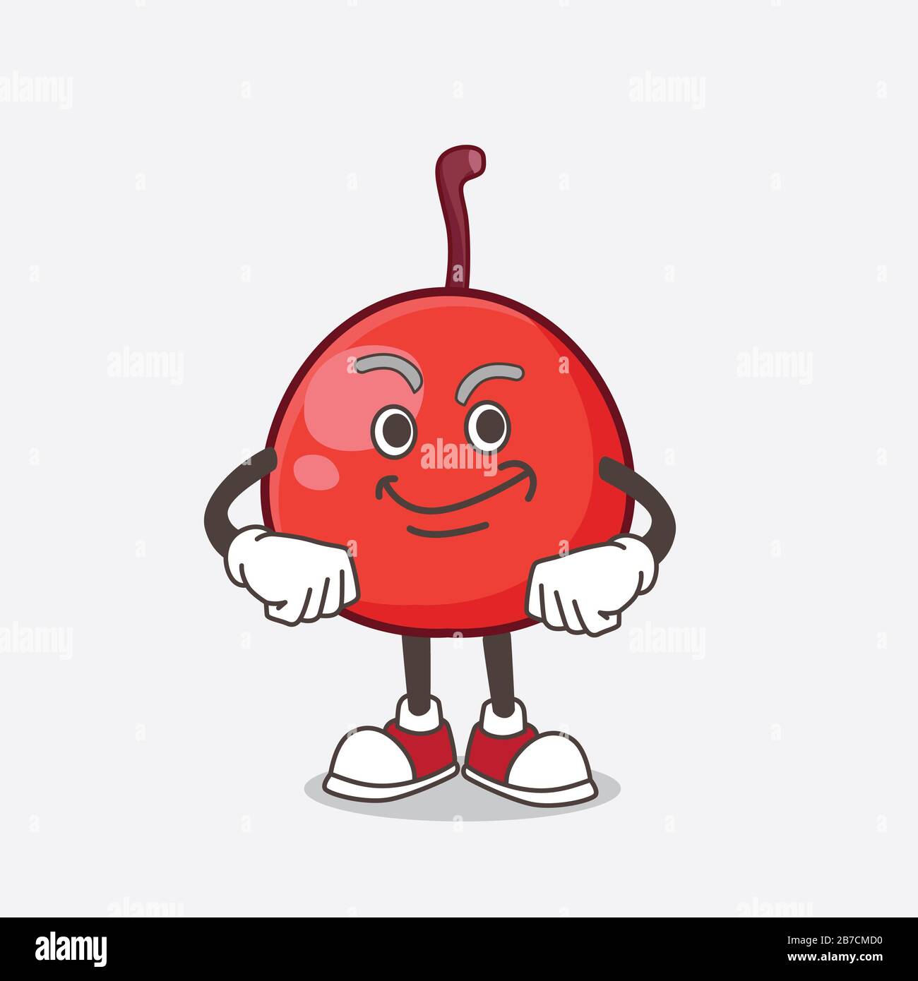 A picture of Red Berry cartoon mascot character with Smirking face ...