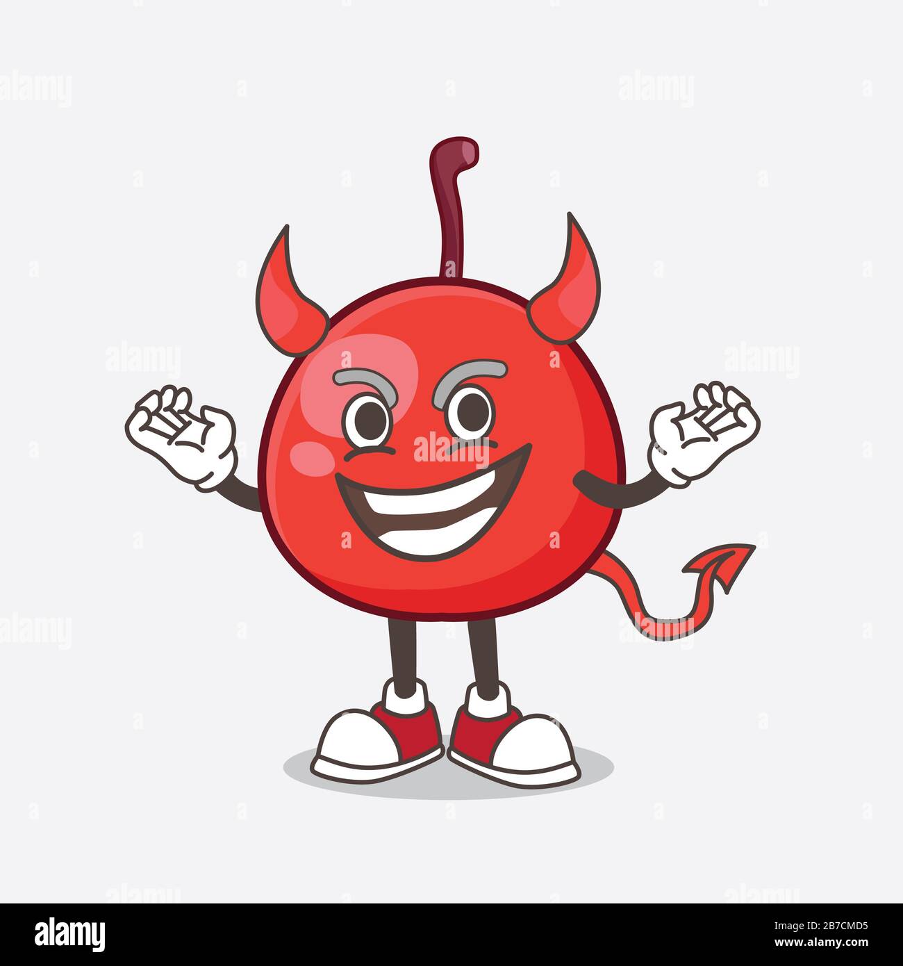 A picture of Red Berry cartoon mascot character as cruel devil Stock ...
