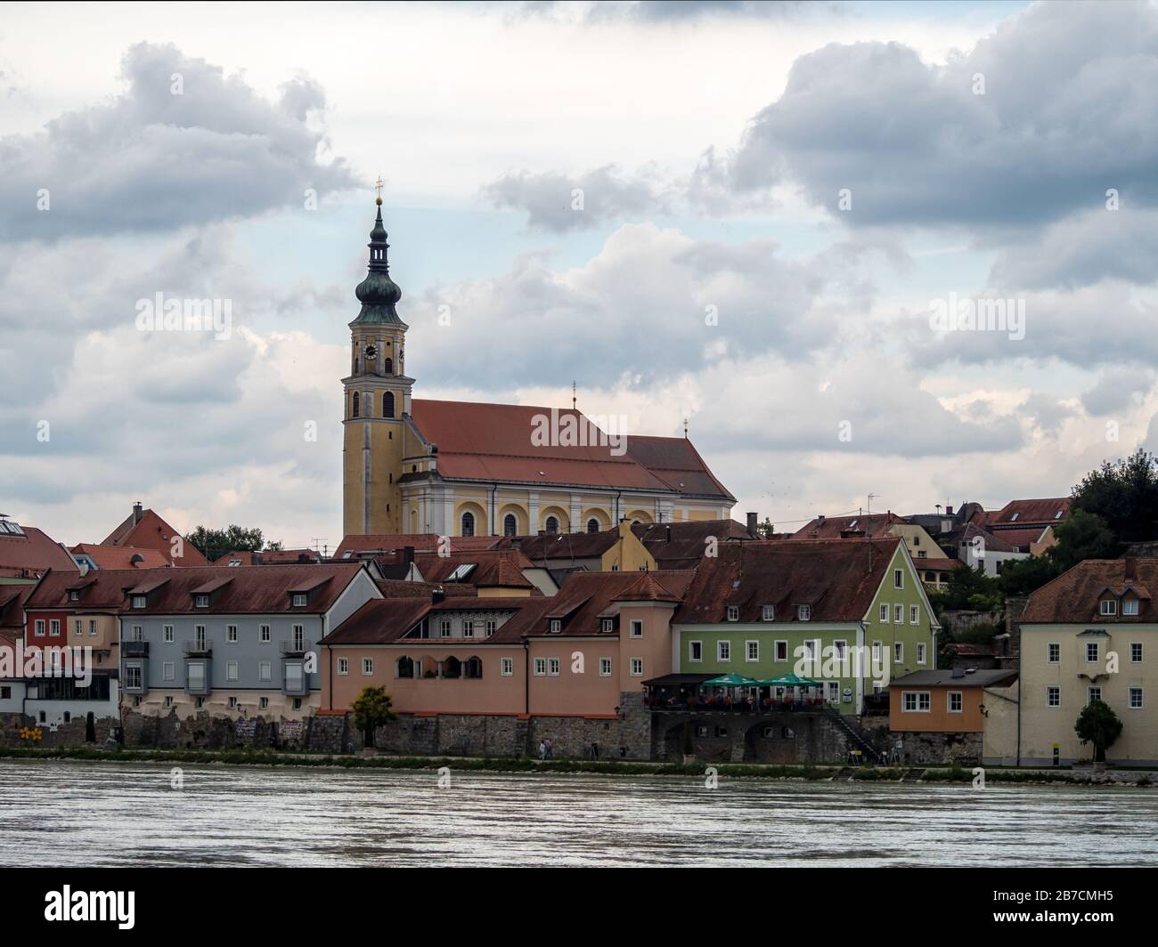 SCHARDING, GERMANY - JULY12, 2019: Church of St, George as een from the ...