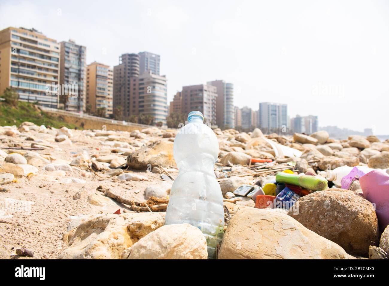BEIRUT, LEBANON. 15 March 2020. Consumer items including plastic ...