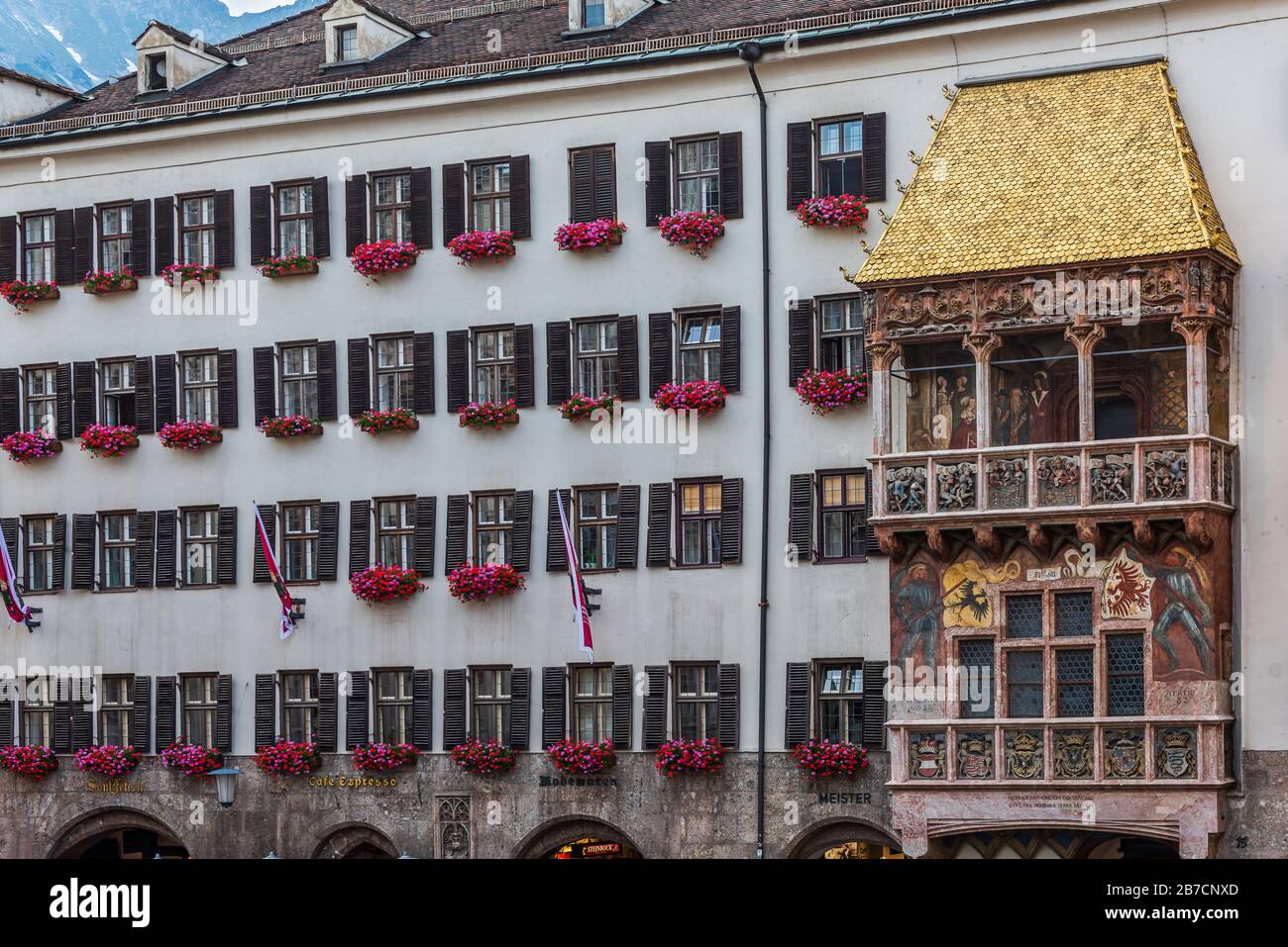 The Golden Roof in the old town of Innsbruck, symbol of the town Stock ...