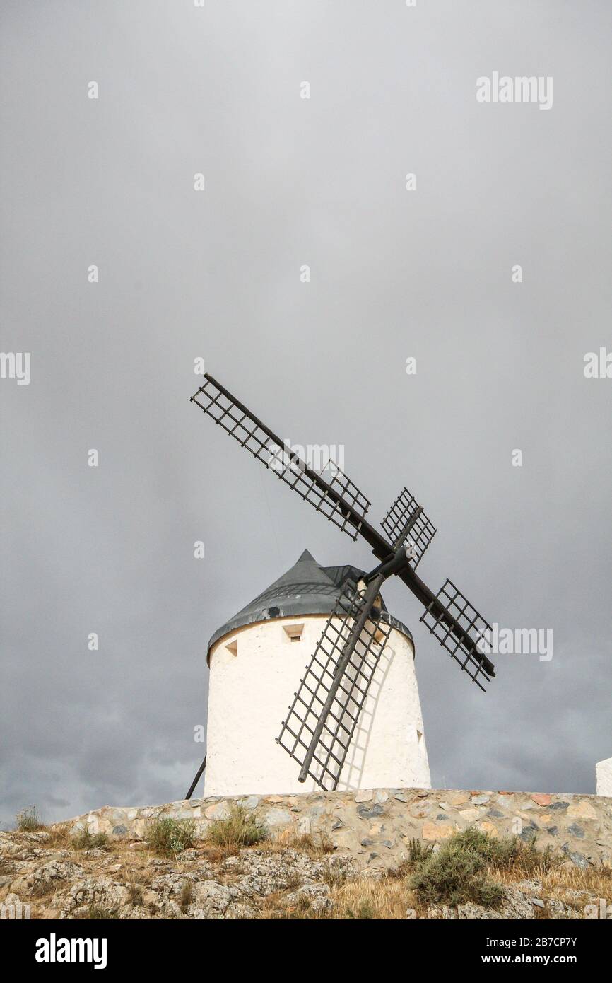 Traditional old white windmills hi-res stock photography and images - Alamy