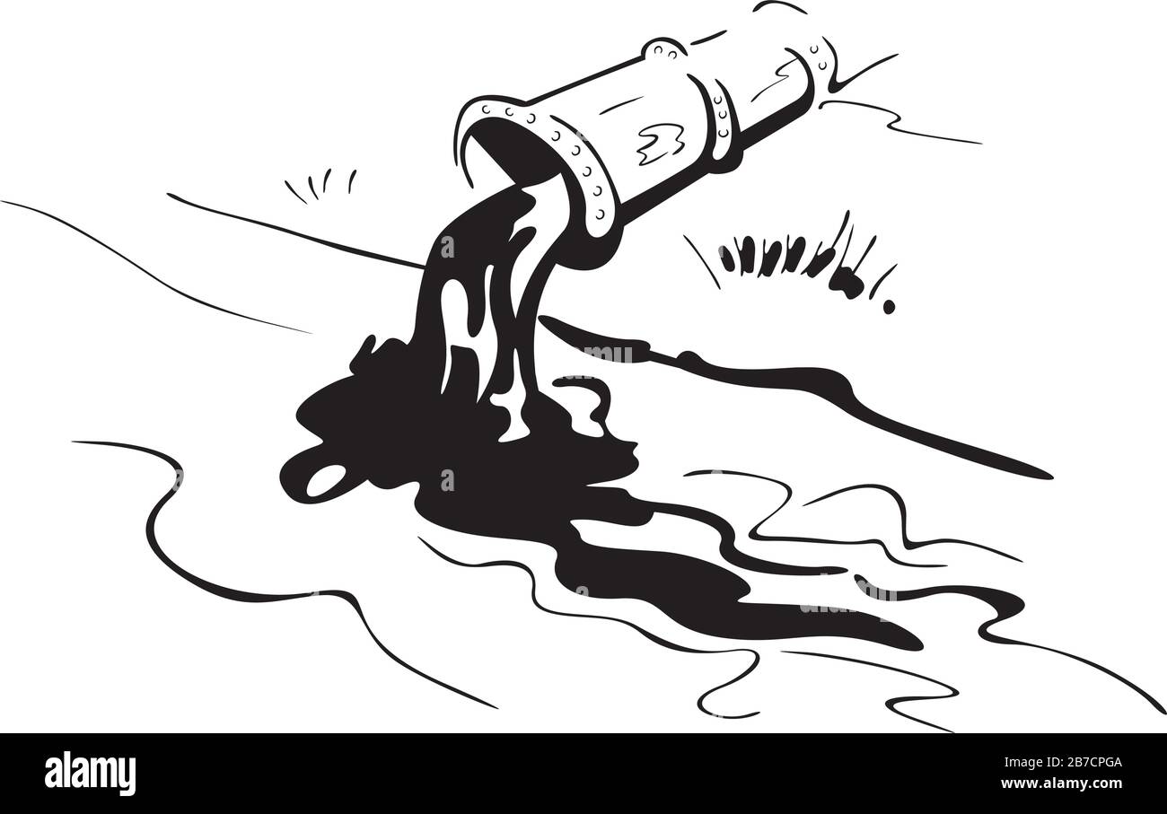 Water Pollution Clipart Black And White