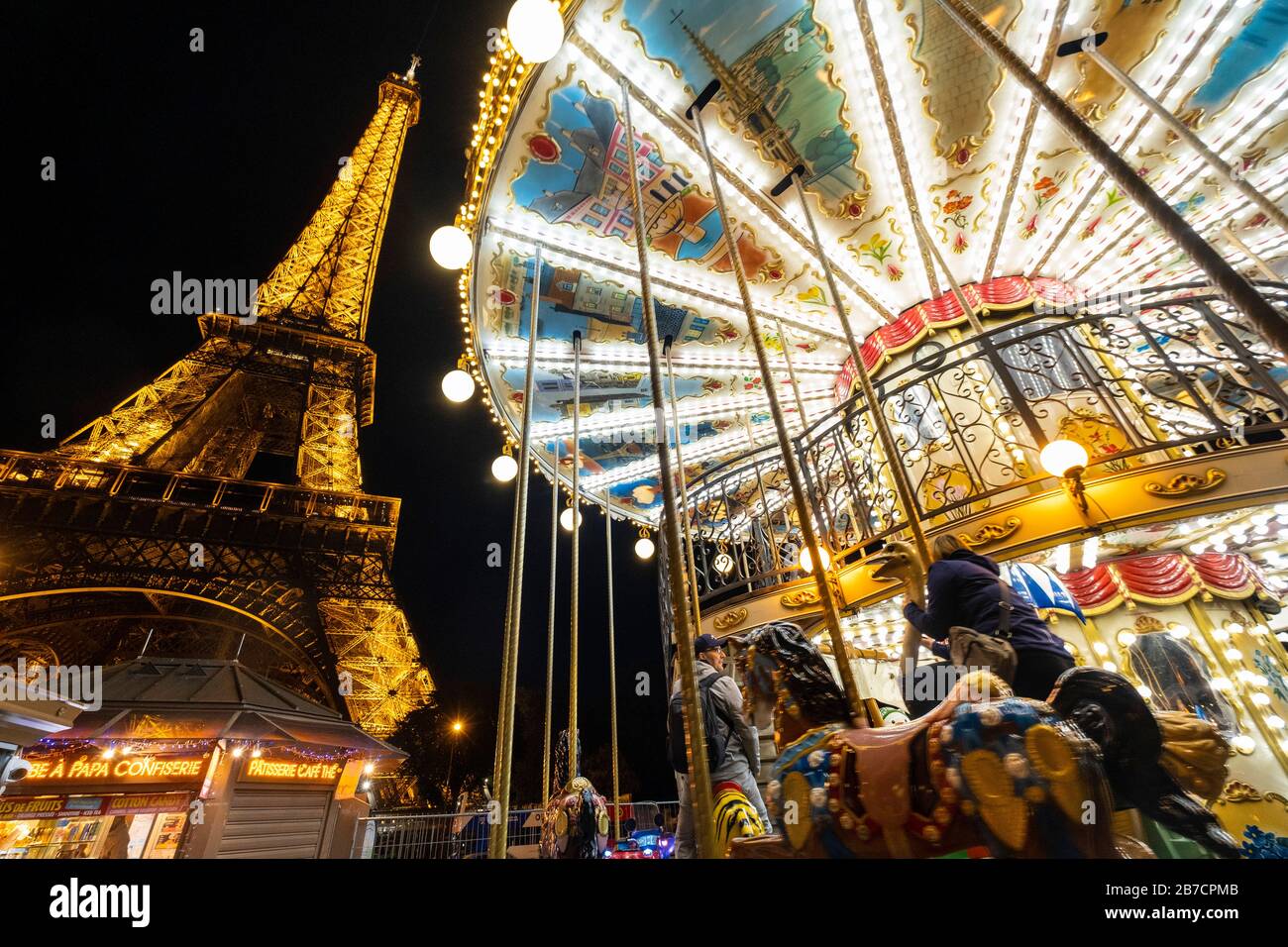 Classic carousel illuminated attraction in hi-res stock photography and ...