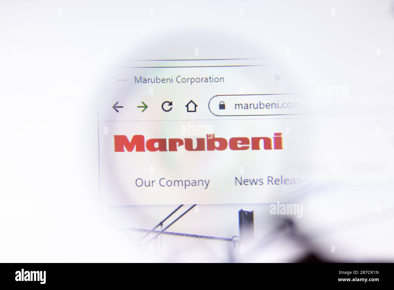 Los Angeles, California, USA - 15 March 2020: Marubeni icon on website ...