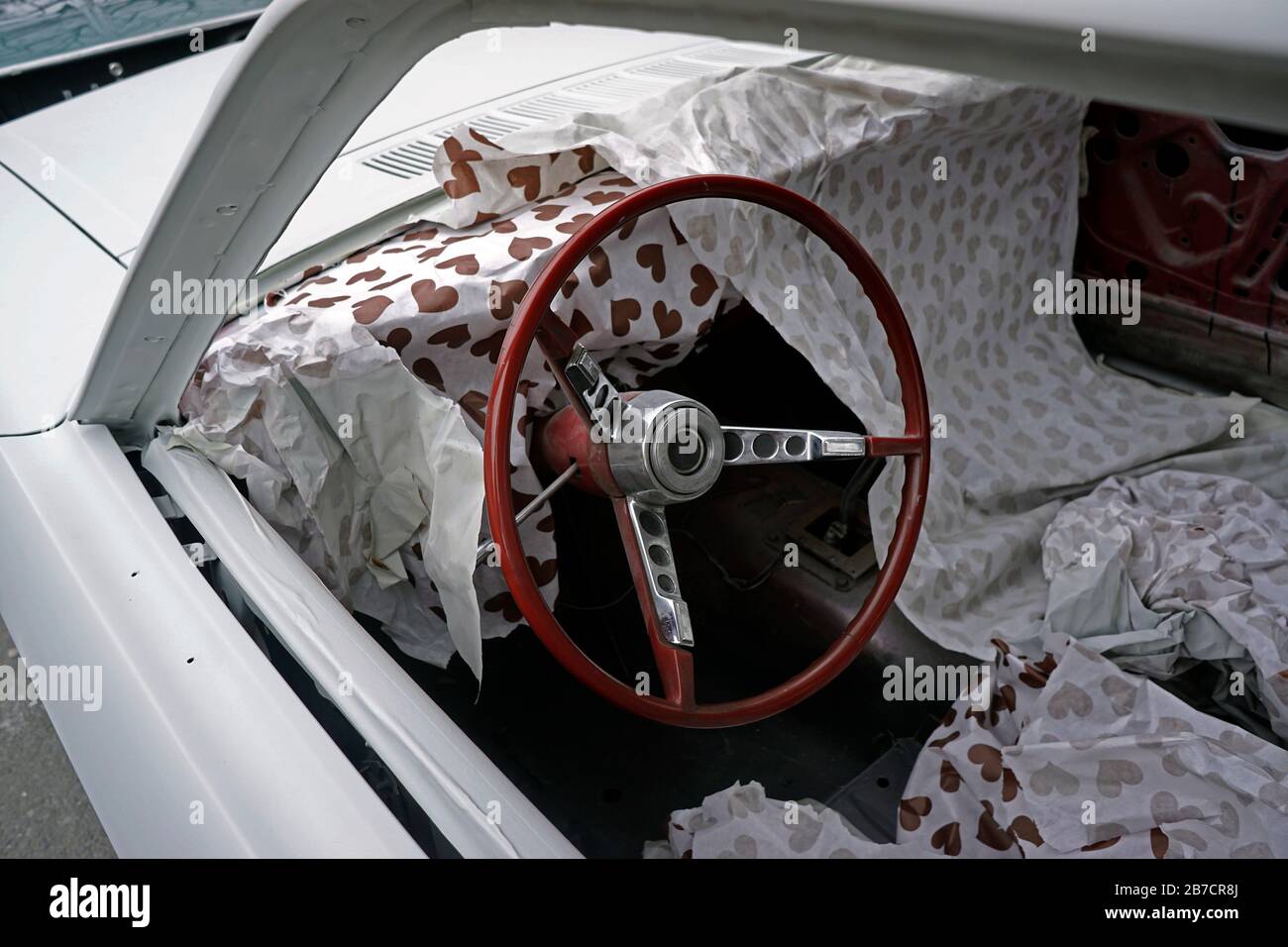 Classic vintage wrecked junk cars in the street Stock Photo - Alamy