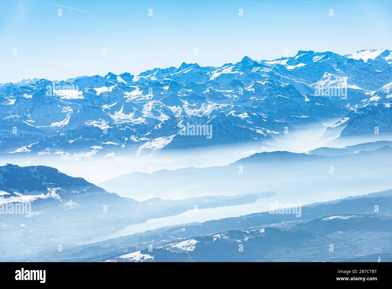 Unique alpine aerial panorama. Blue Planet Earth high altitude aerial ...