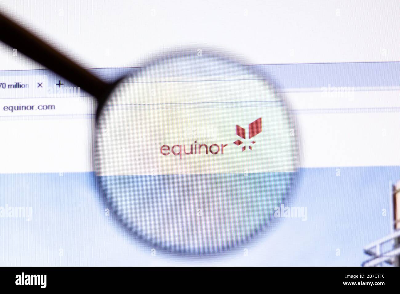 Los Angeles, California, USA - 15 March 2020: Equinor icon on website ...