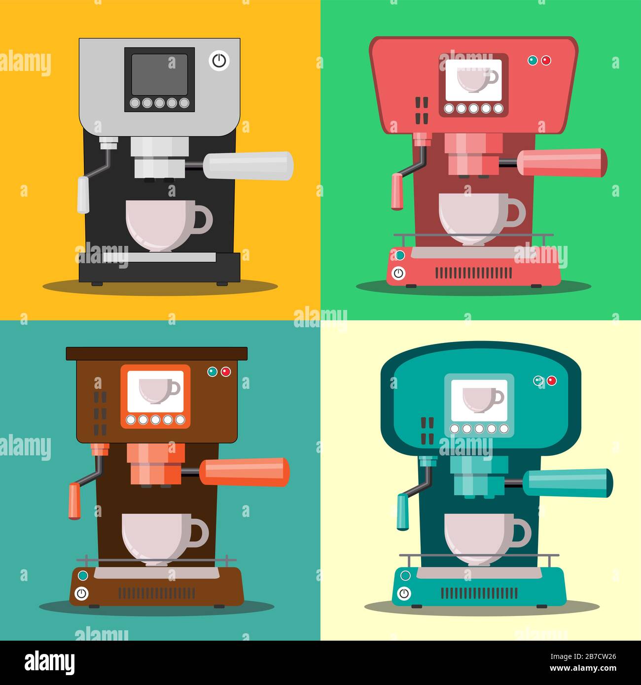Illustration of coffee machine Stock Vector Images - Alamy