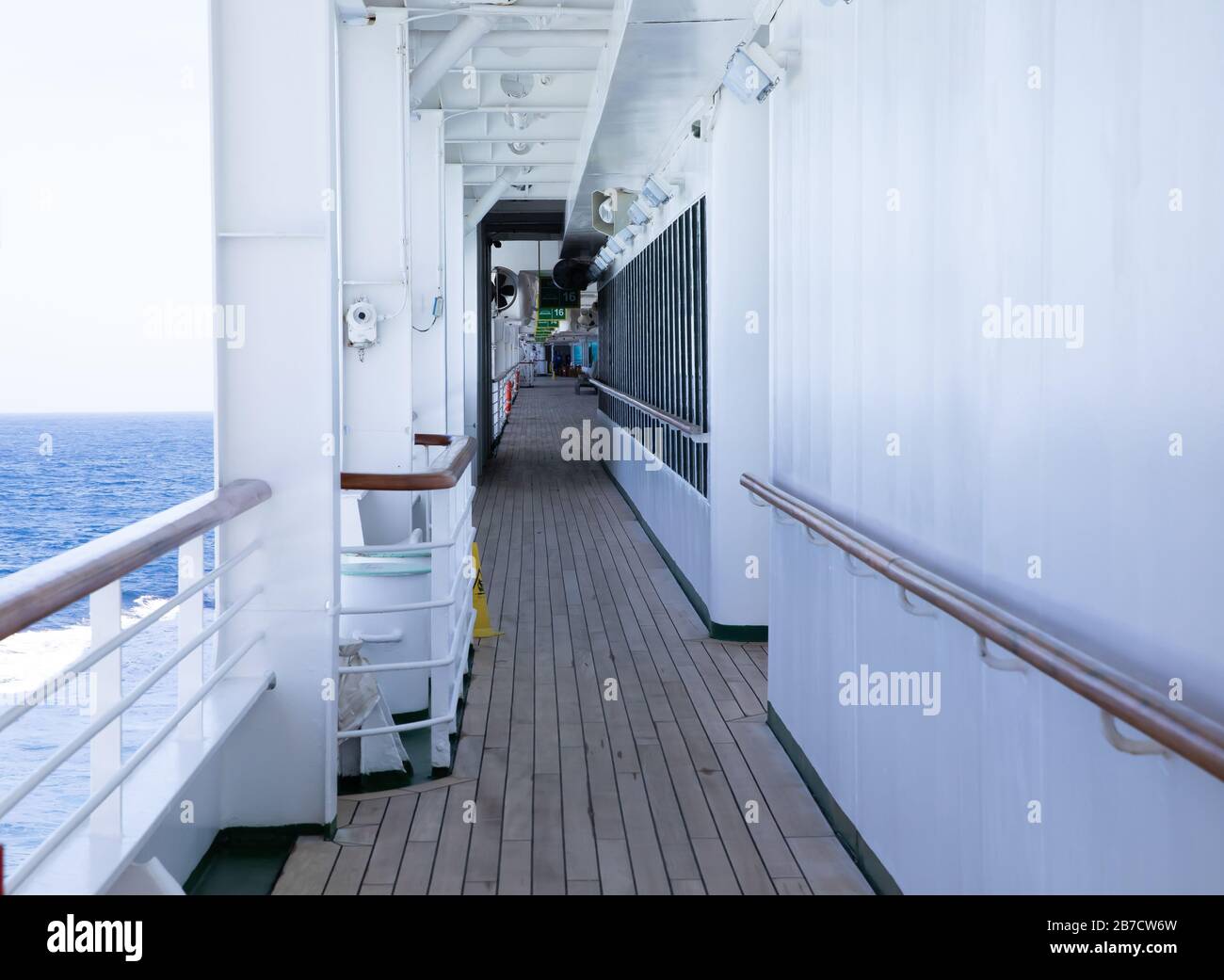 Portside Promenade deck on board Cruise ship Oceana Stock Photo - Alamy